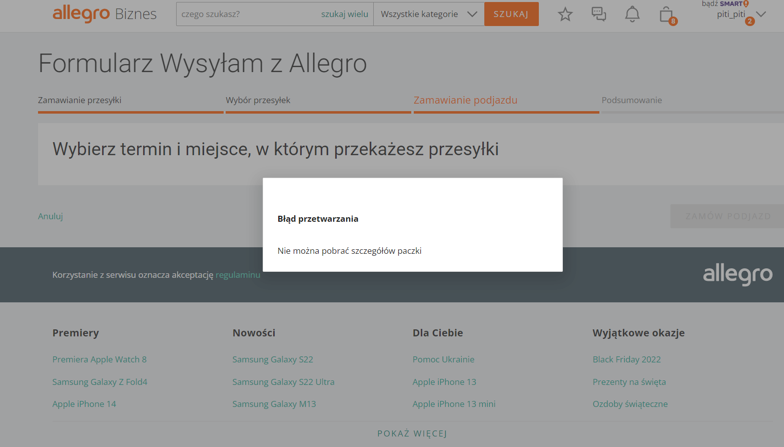 Rozwiązano: Problem z zamawainiem podjazdu DPD - Społeczność Allegro - 467163