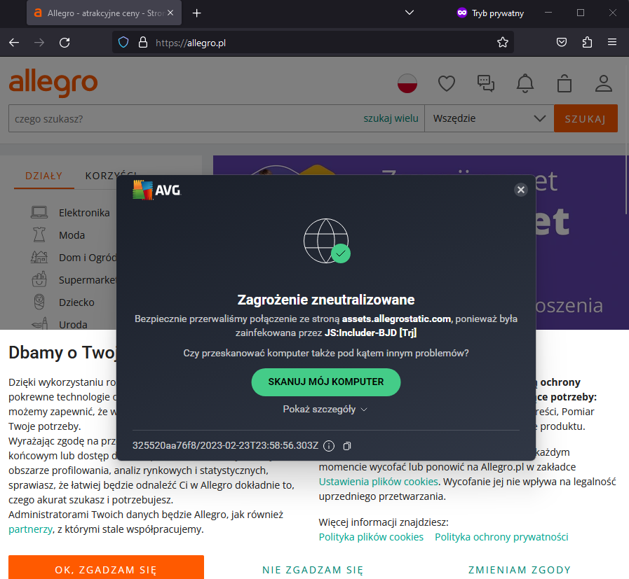 Rozwiązano: "Zagrożenie zneutralizowane" - komunikat Avast na Allegro ...