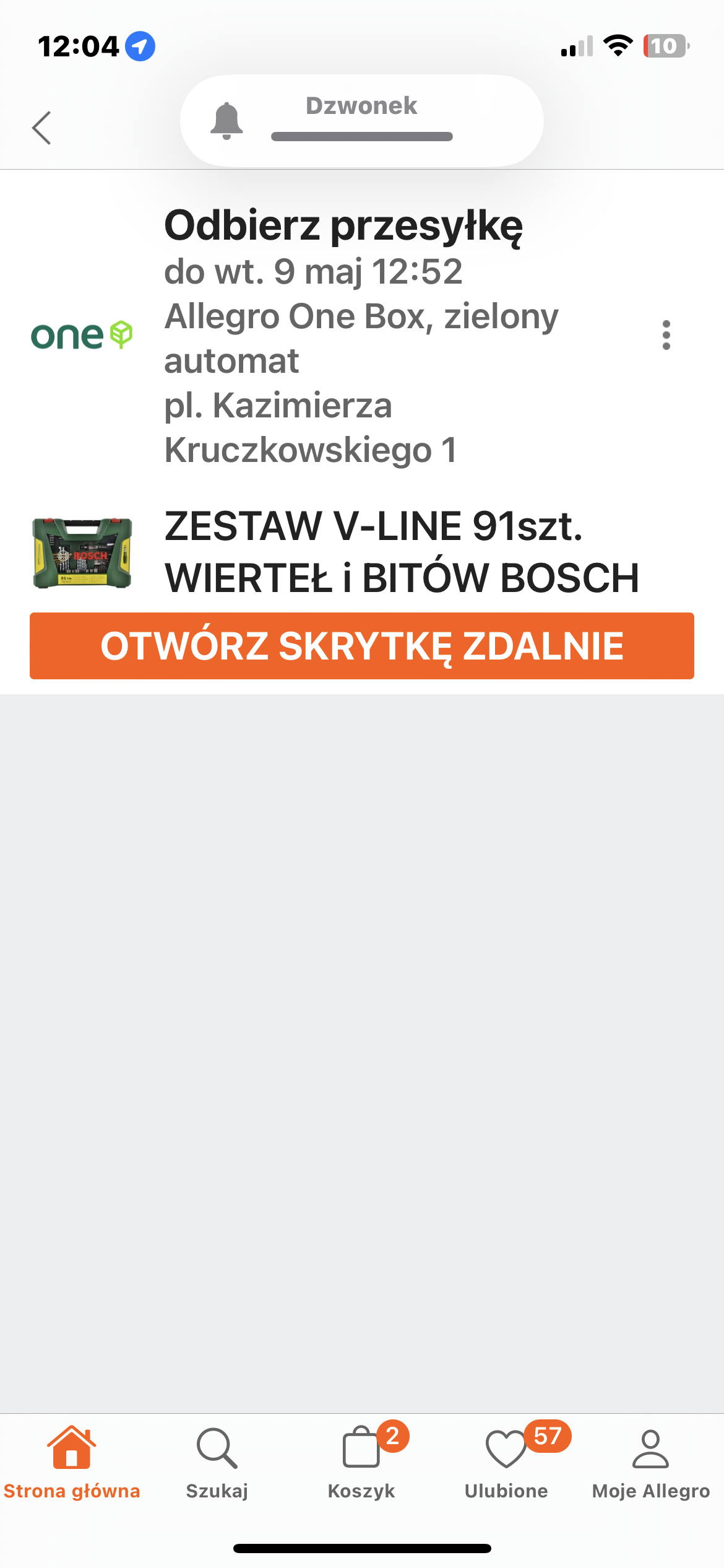 Rozwiązano: Allegro One Box przedłużenie