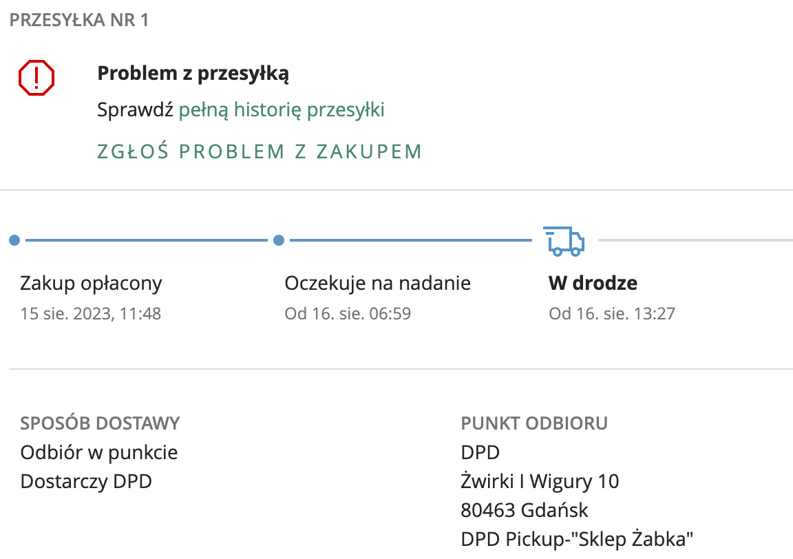 Status "problem z przesyłką" dpd pickup - Społeczność Allegro - 624750