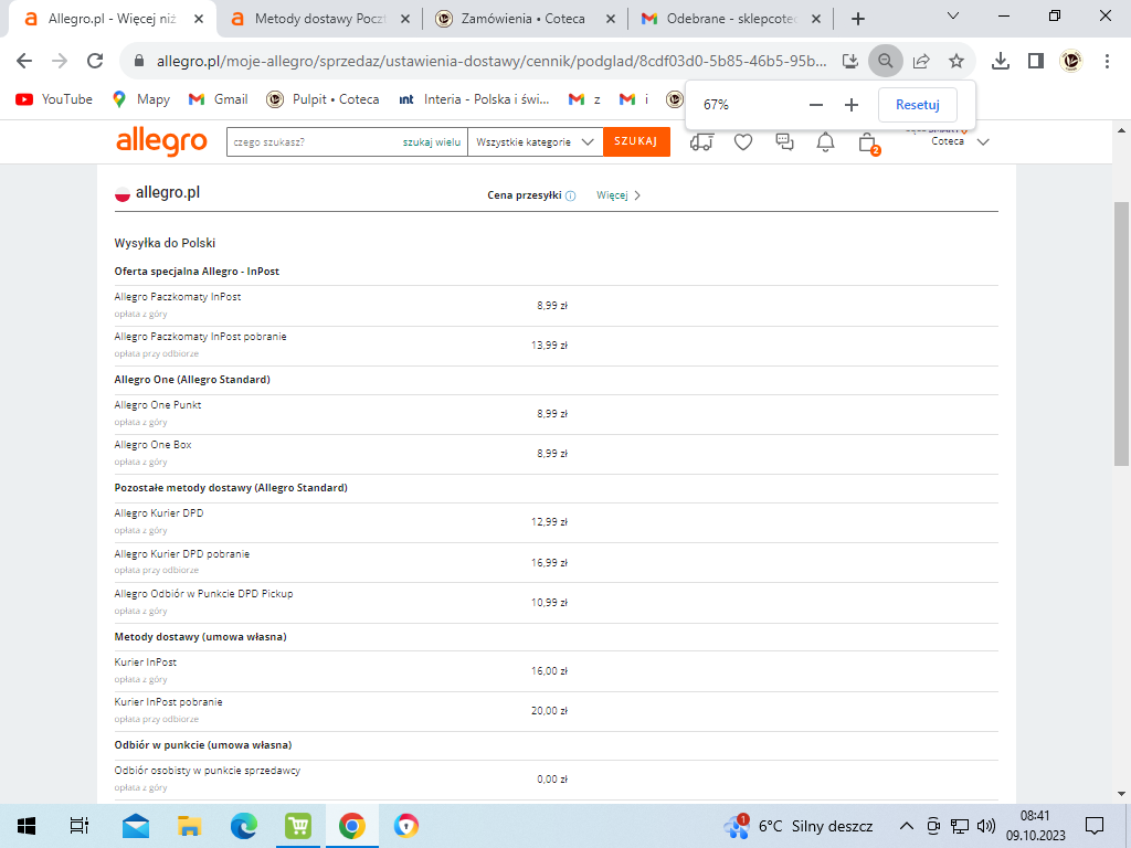 problem z wymaganymi opcjami dostawy - Społeczność Allegro - 650247