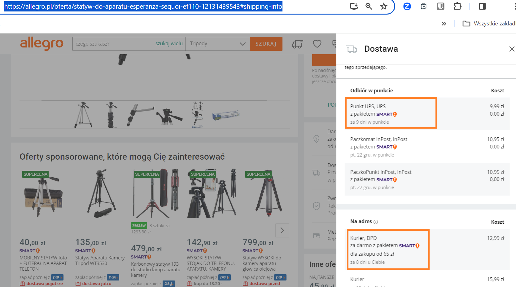 Rozwiązano: Przedłużony czas dostawy dla niektórych przewoźników ...